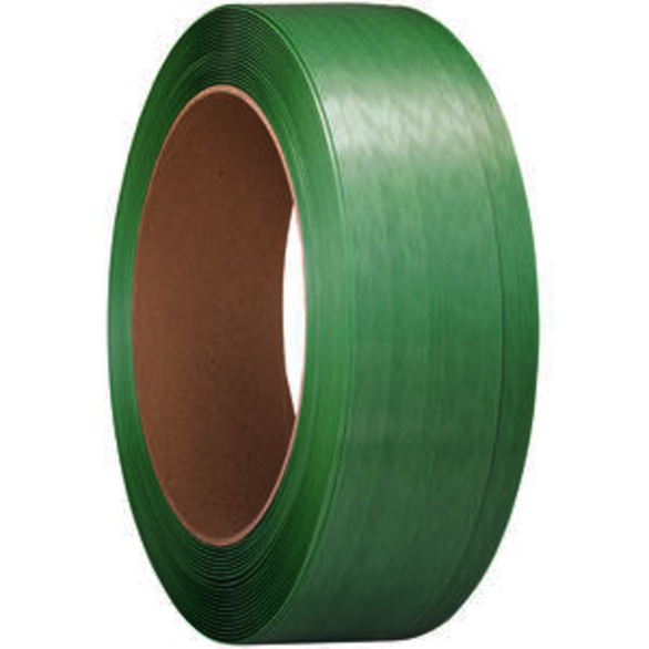 24 Coils/Skid, 4000 ft x 5/8 in, 1300 lb, Green, Polyester Strapping ...